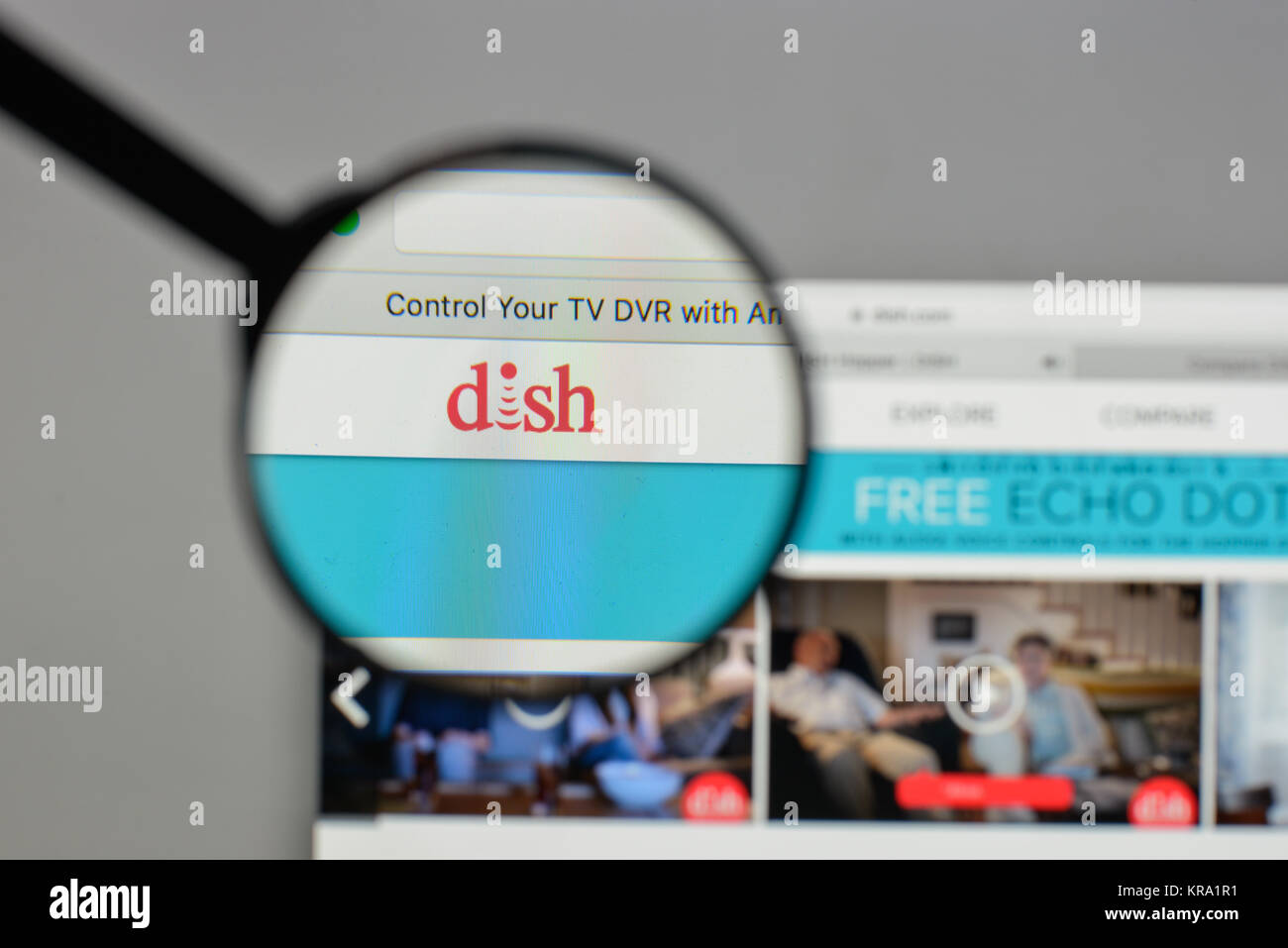 Milan, Italy - August 10, 2017: DISH Network logo on the website ...