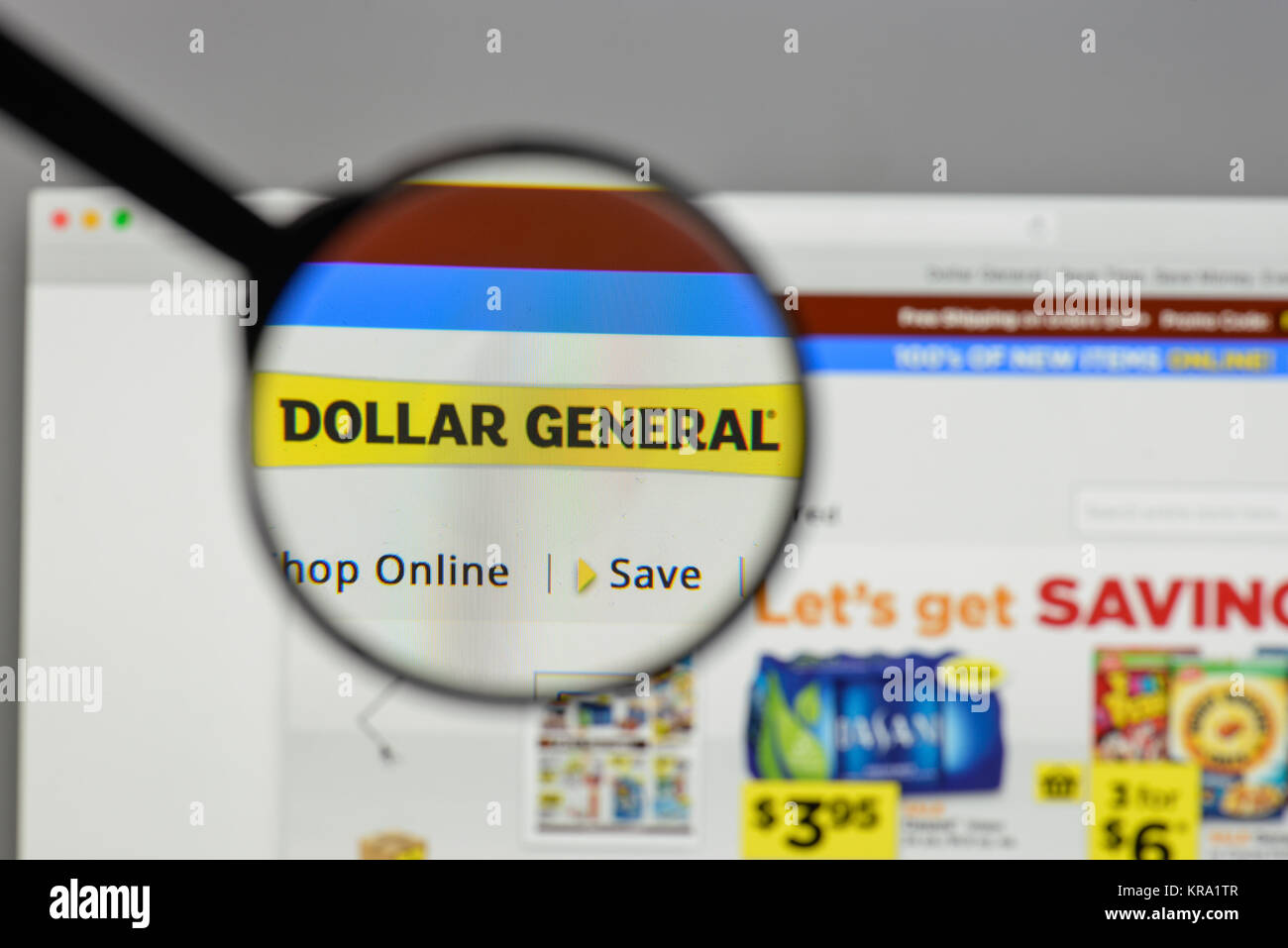 Milan, Italy - August 10, 2017: DollarGeneral logo on the website ...
