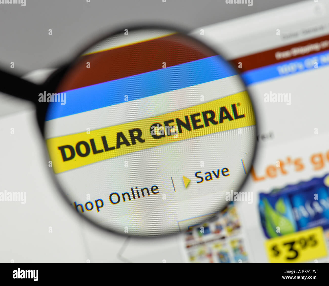 Milan, Italy - August 10, 2017: DollarGeneral logo on the website ...