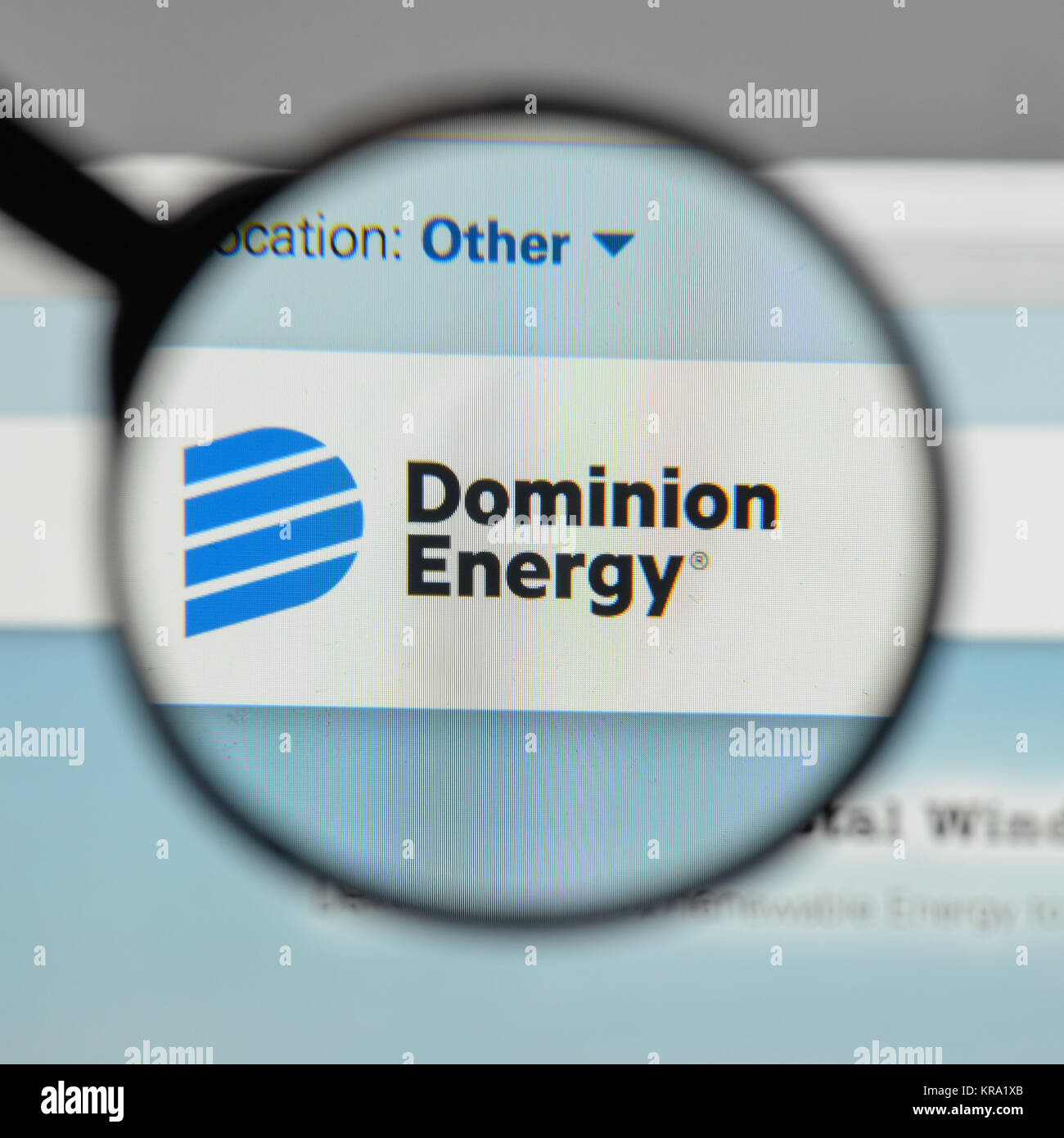 Milan, Italy - August 10, 2017: Dominion Energy logo on the website ...