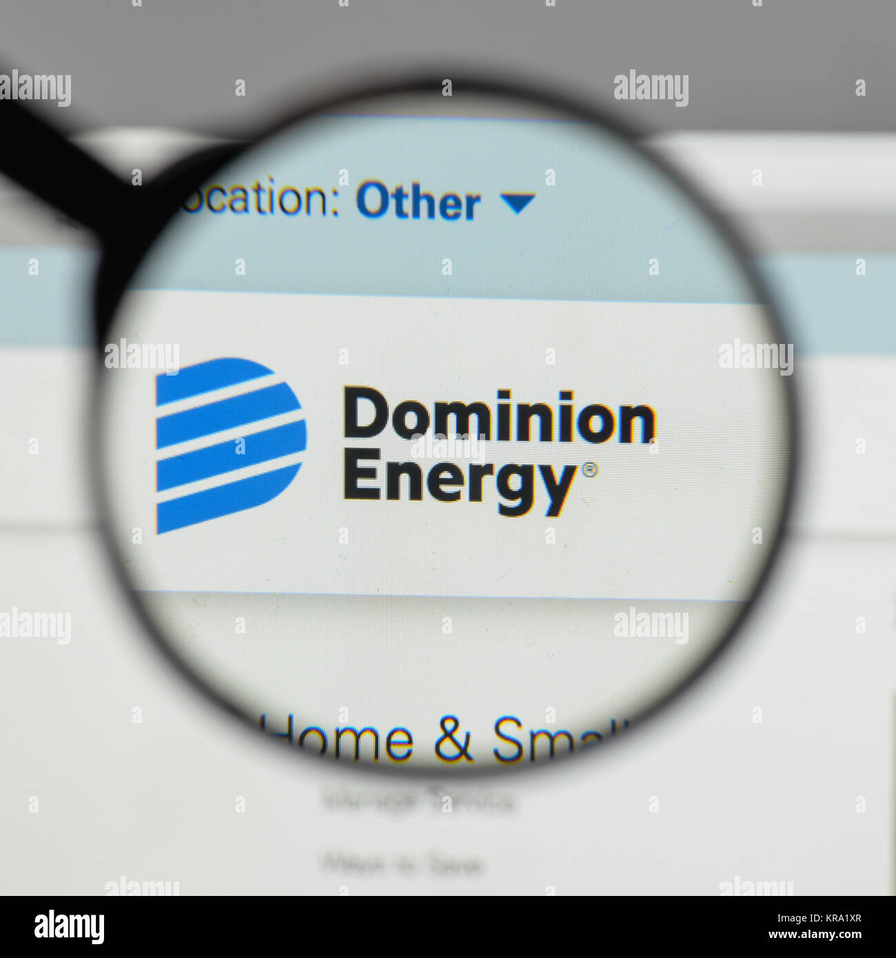 Milan, Italy - August 10, 2017: Dominion Energy logo on the website ...