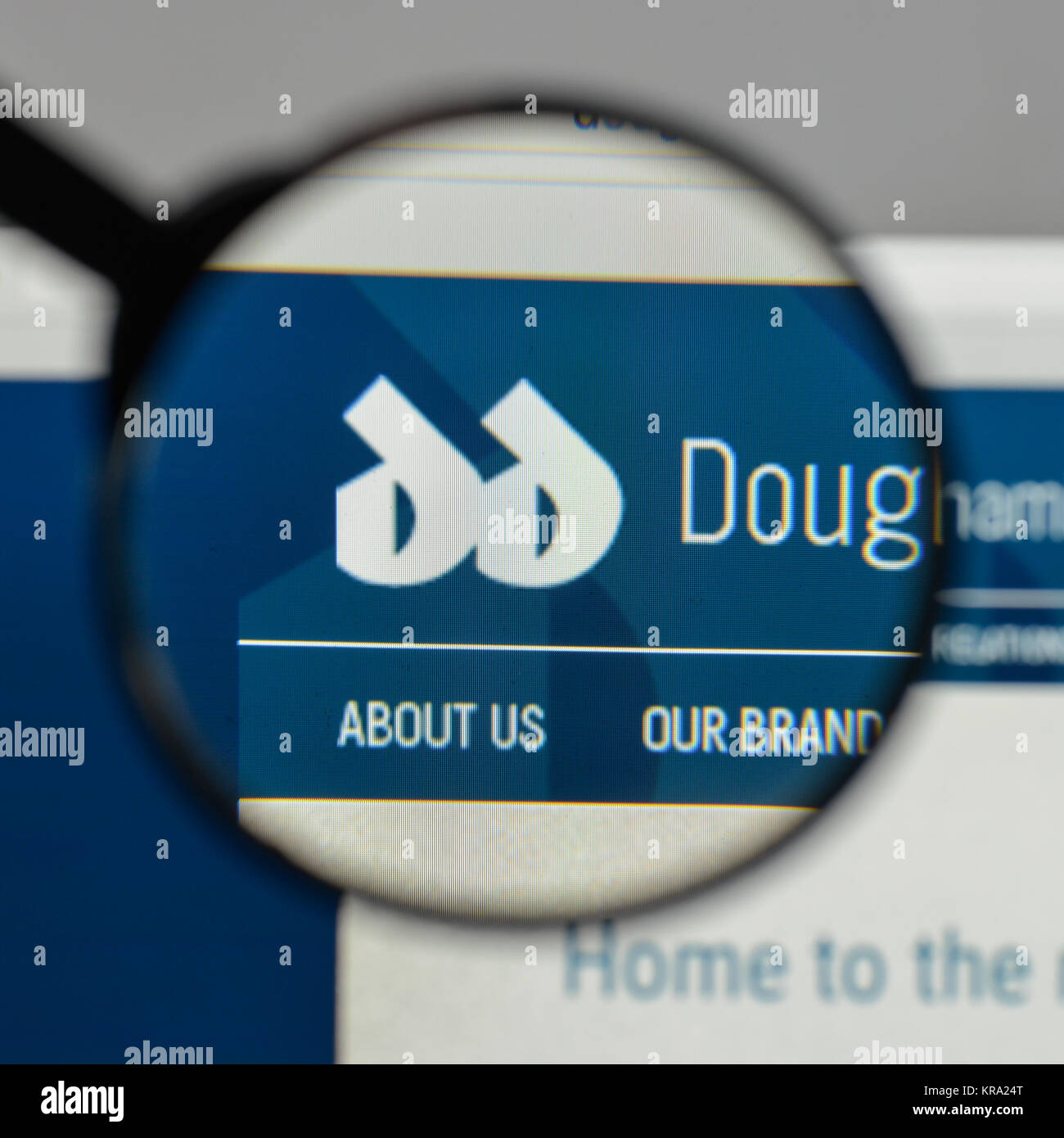 Milan, Italy - August 10, 2017: Douglas Dynamics logo on the website ...