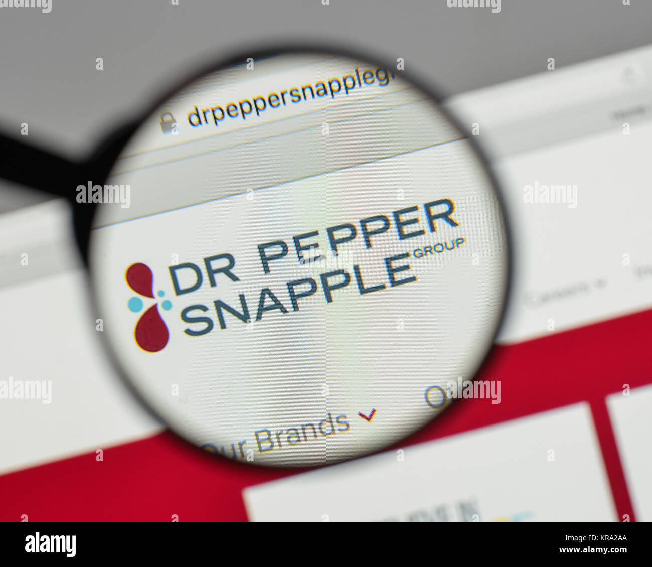 Milan, Italy - August 10, 2017: Dr Pepper Snapple Group logo on the ...