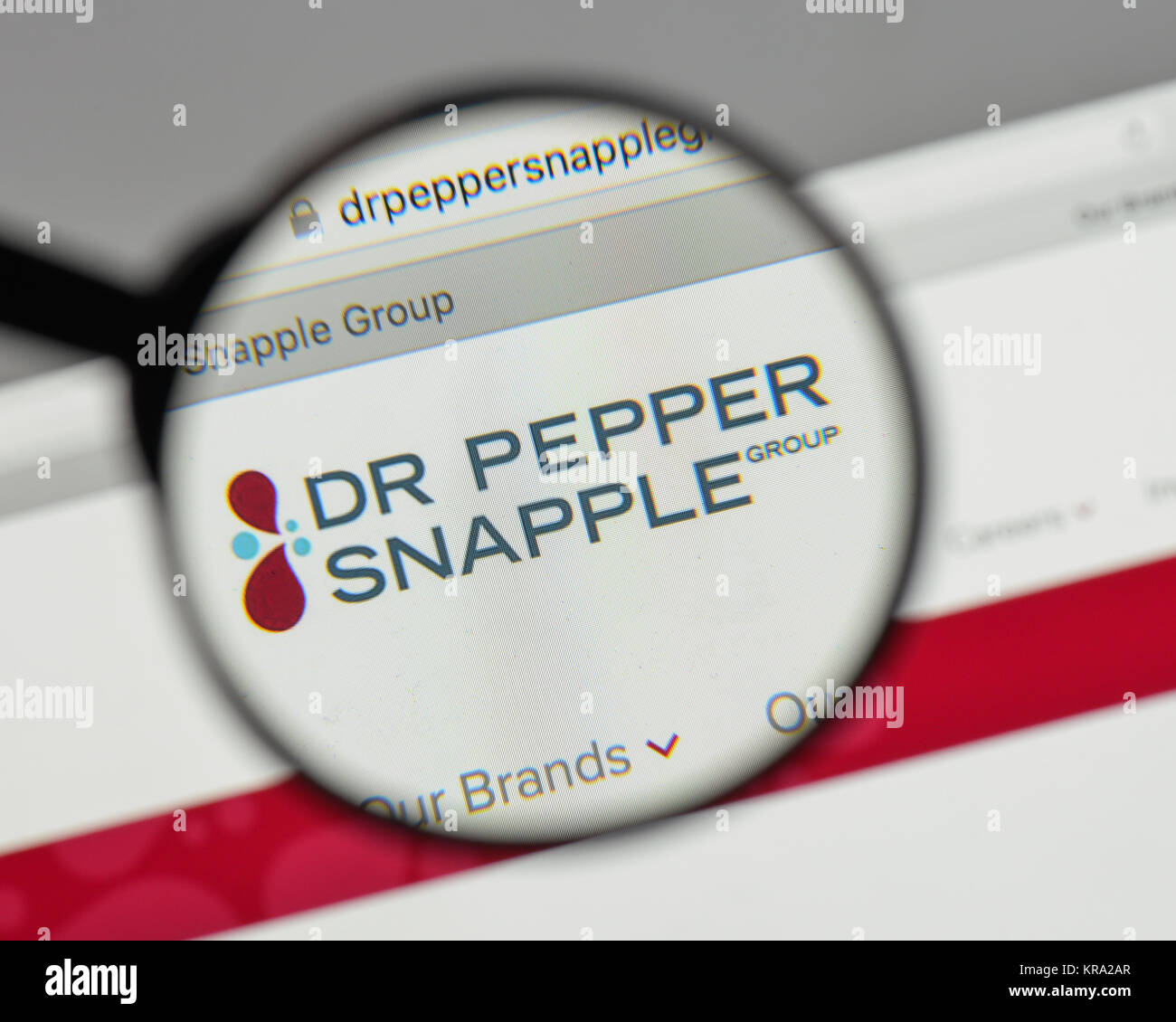 Milan, Italy - August 10, 2017: Dr Pepper Snapple Group logo on the ...