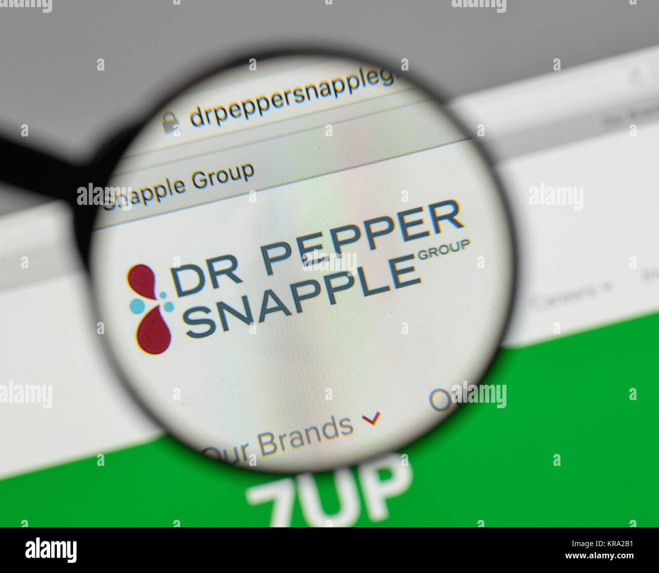 Milan, Italy - August 10, 2017: Dr Pepper Snapple Group logo on the ...