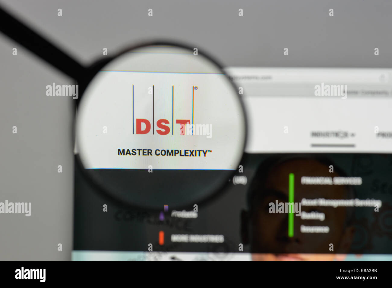 Milan, Italy - August 10, 2017: DST Systems logo on the website ...