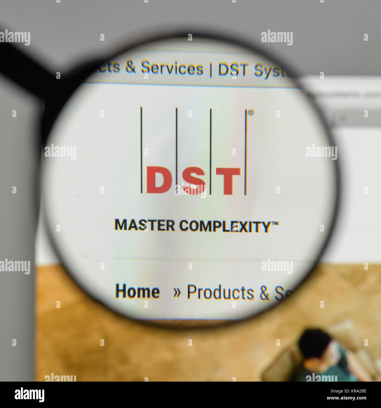 Milan, Italy - August 10, 2017: DST Systems logo on the website ...