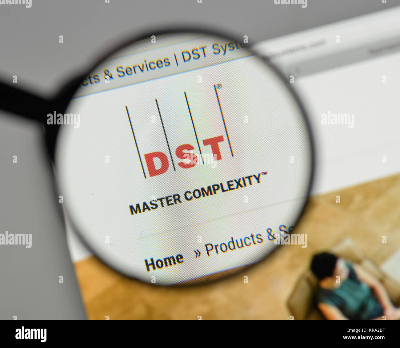 Milan, Italy - August 10, 2017: DST Systems logo on the website ...