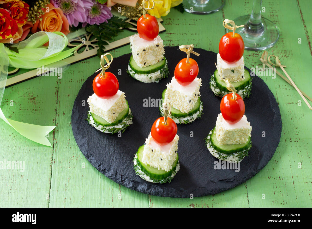 Feta cheese canape hi-res stock photography and images - Alamy