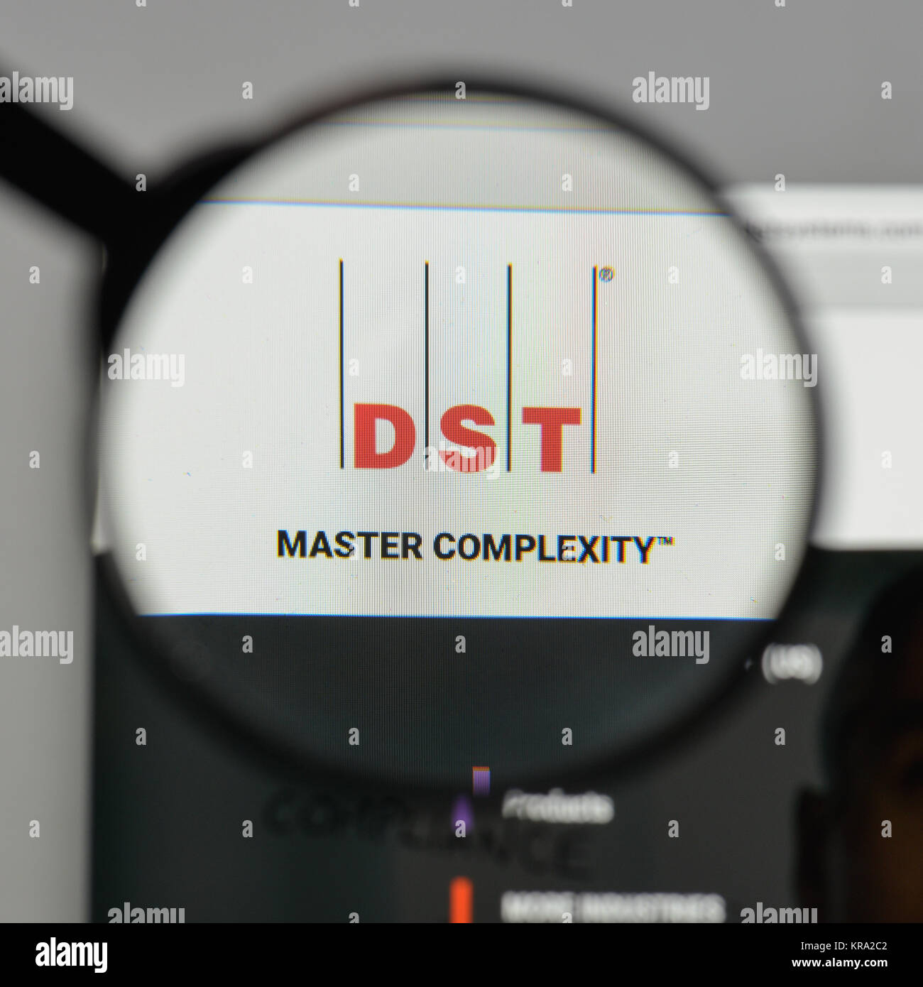 Milan, Italy - August 10, 2017: DST Systems logo on the website ...