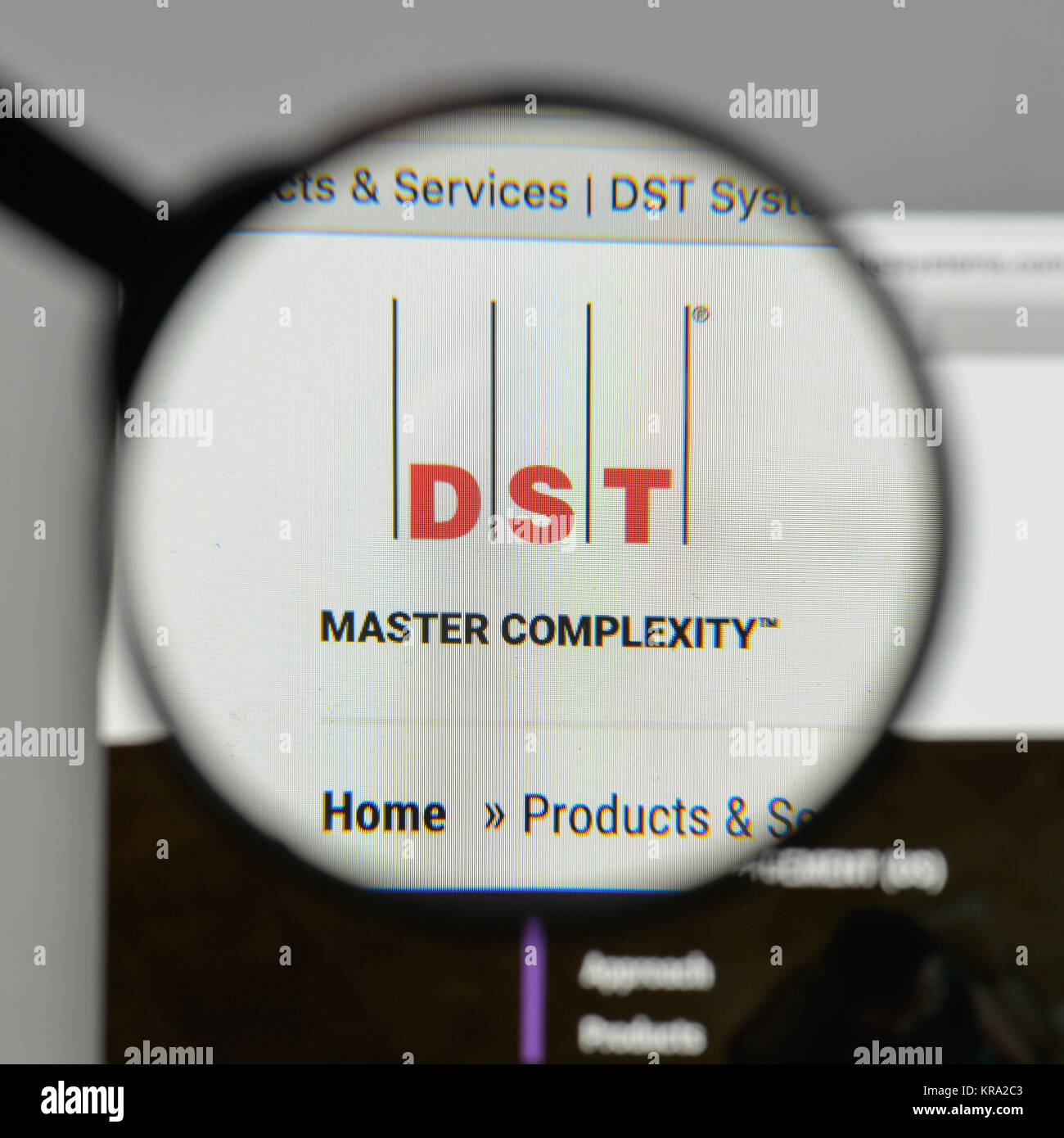 Milan, Italy - August 10, 2017: DST Systems logo on the website ...