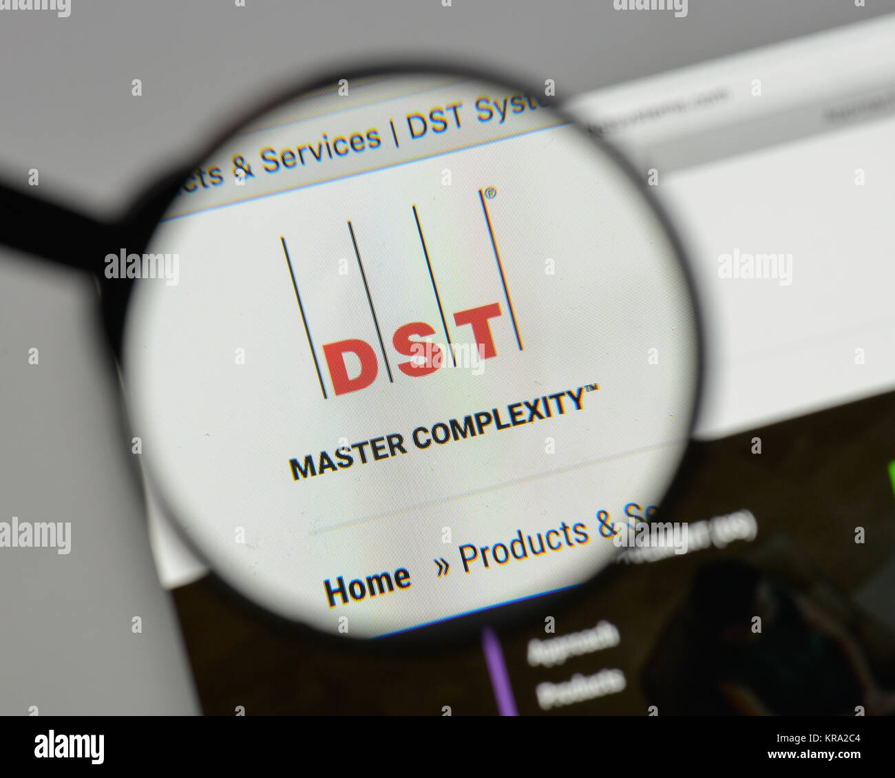 Milan, Italy - August 10, 2017: DST Systems logo on the website ...