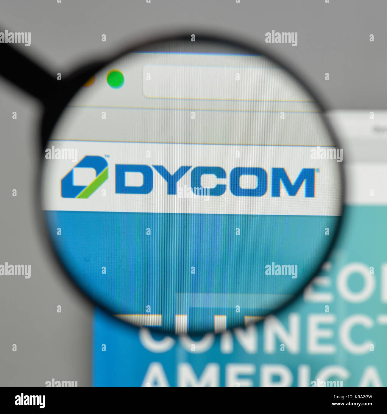 Milan, Italy - August 10, 2017: Dycom Industries logo on the website ...