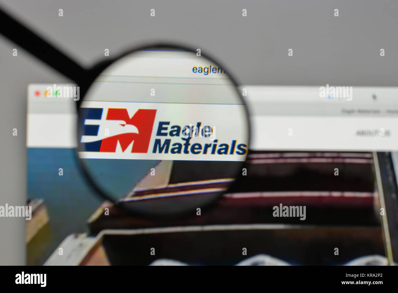 Milan, Italy - August 10, 2017: Eagle Materials logo on the website ...