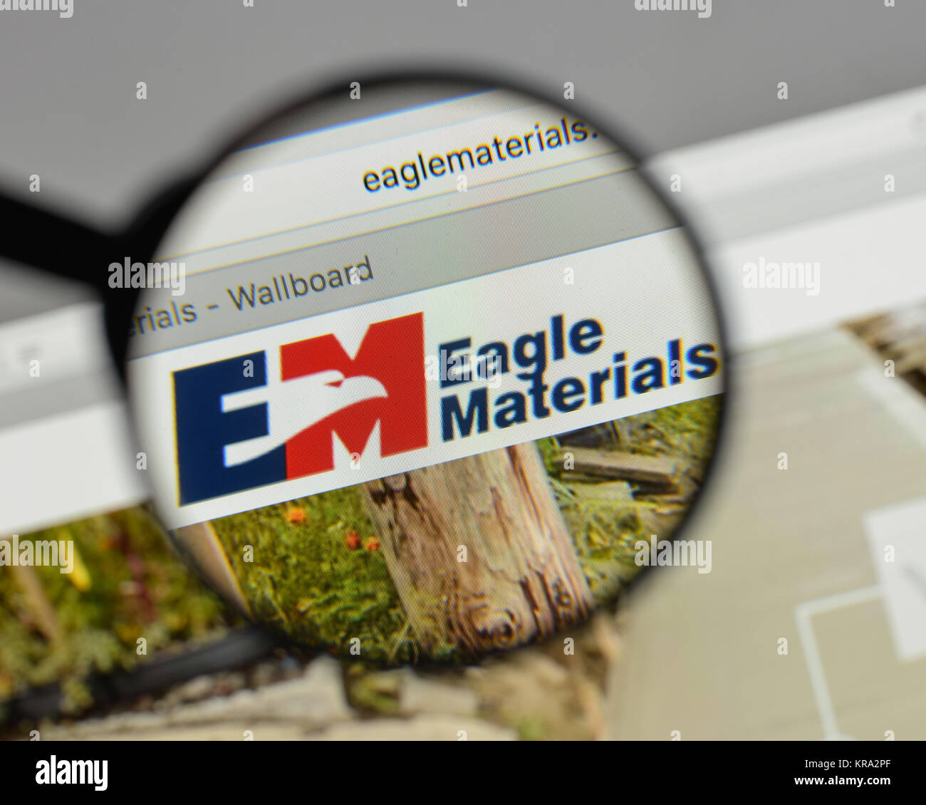 Milan, Italy - August 10, 2017: Eagle Materials logo on the website ...