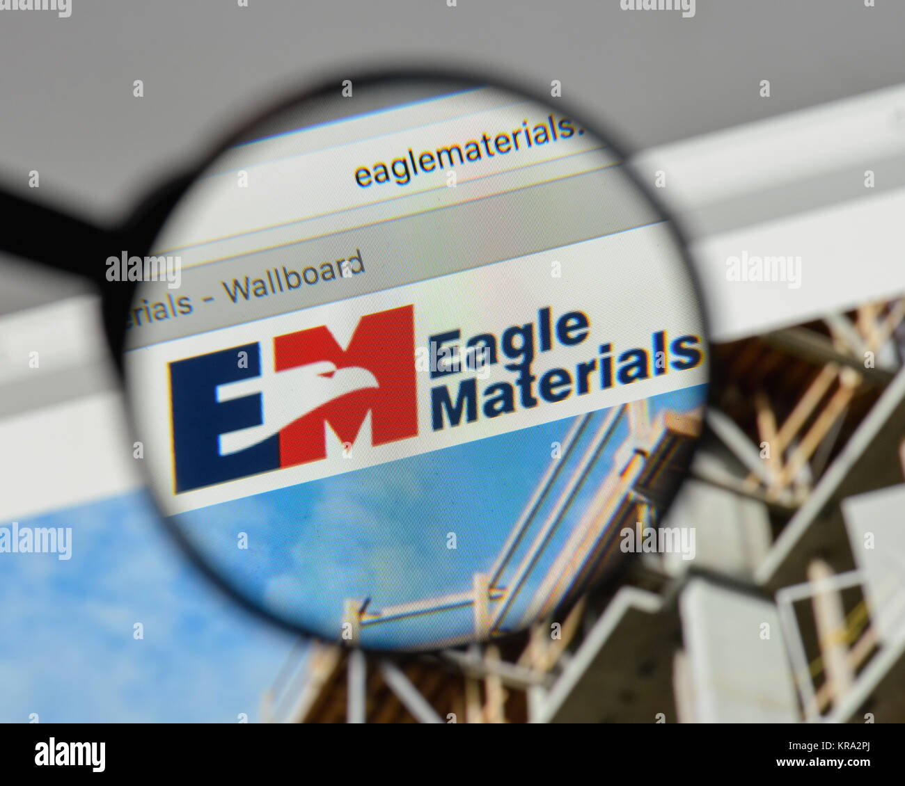 Milan, Italy - August 10, 2017: Eagle Materials logo on the website ...