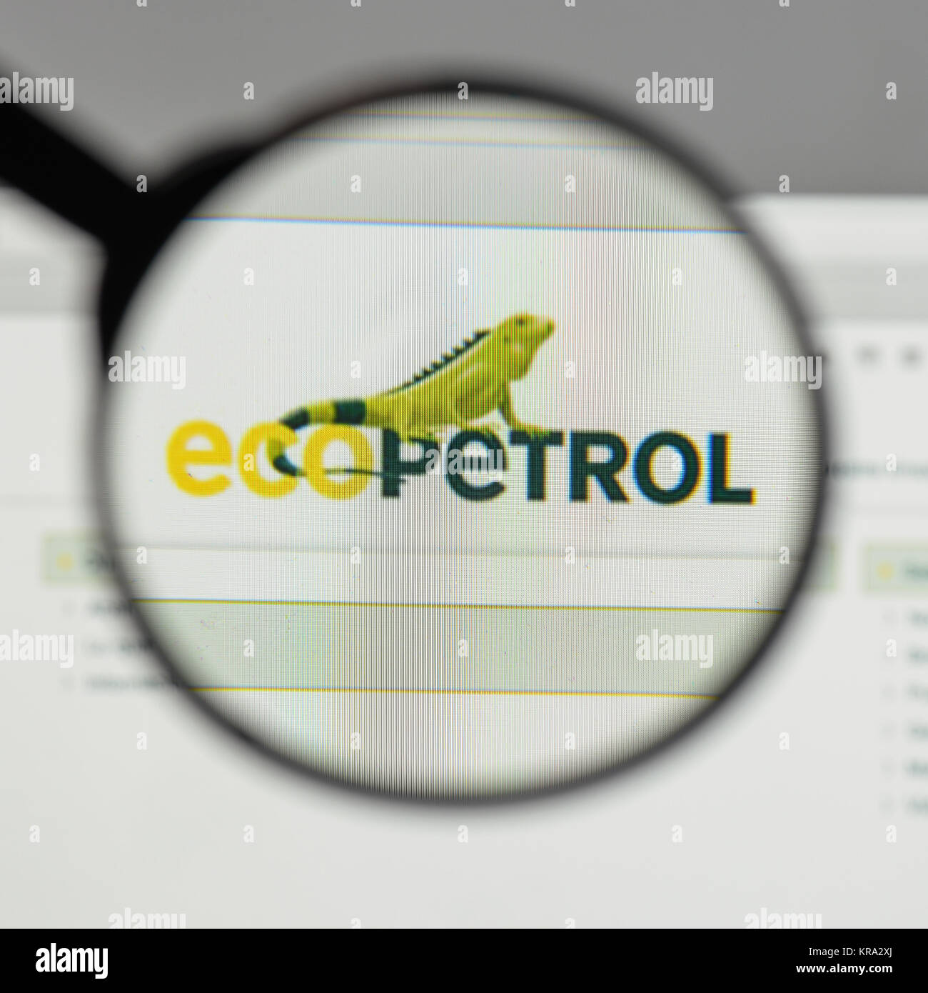 Milan, Italy - August 10, 2017: Ecopetrol logo on the website homepage ...