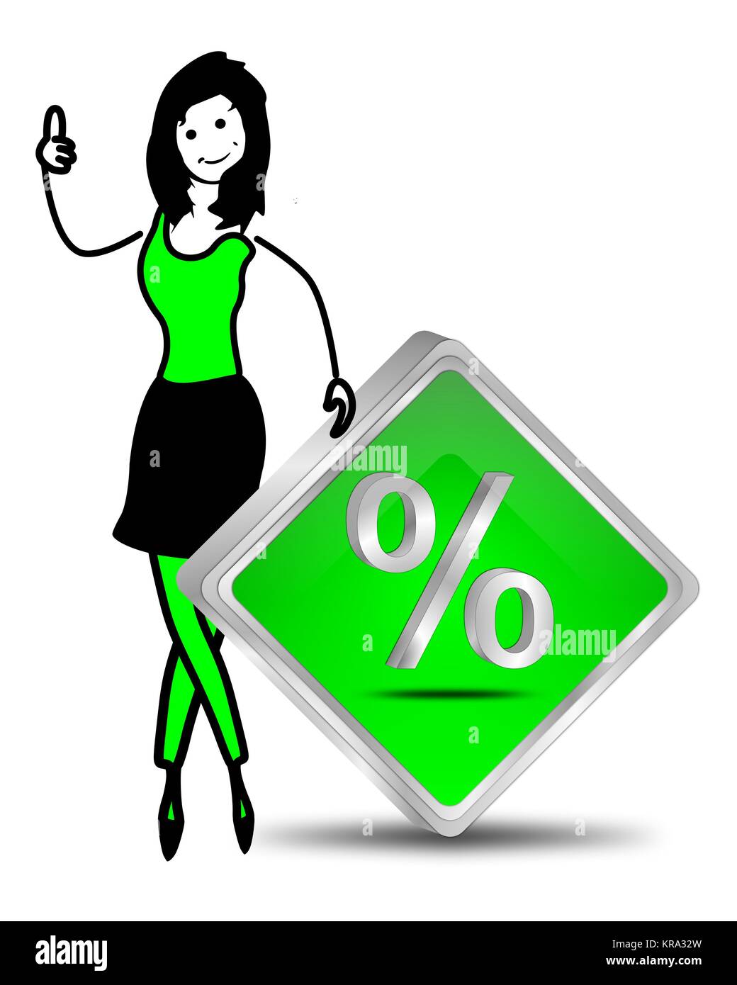 female stick figure with Discount button- 3d illustration Stock Photo ...