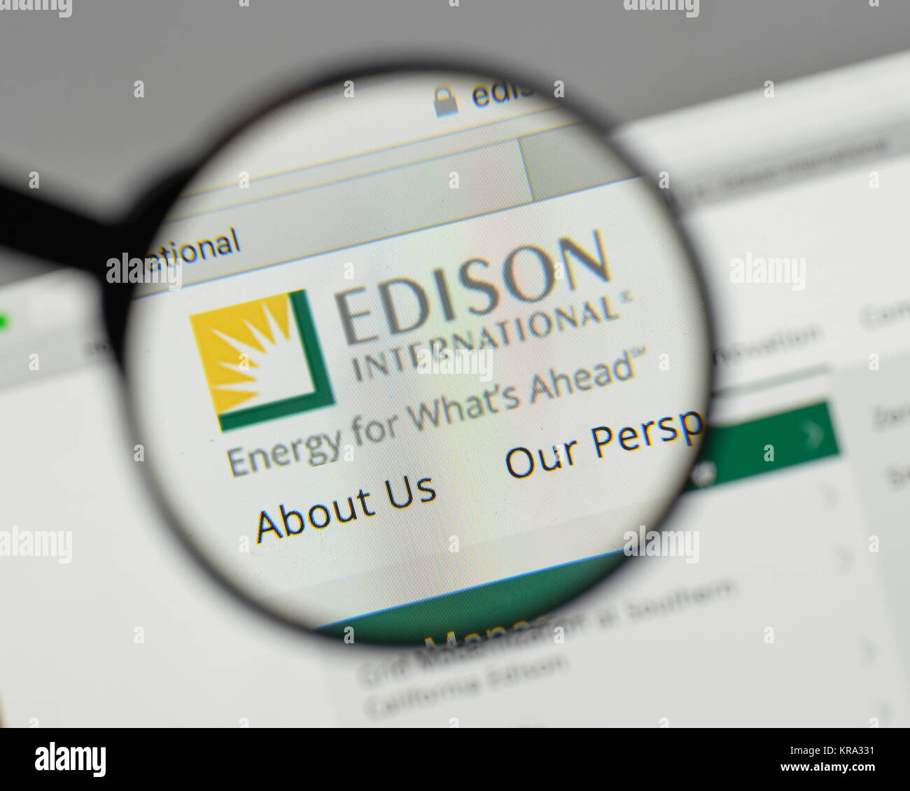 Milan, Italy - August 10, 2017: Edison International logo on the ...