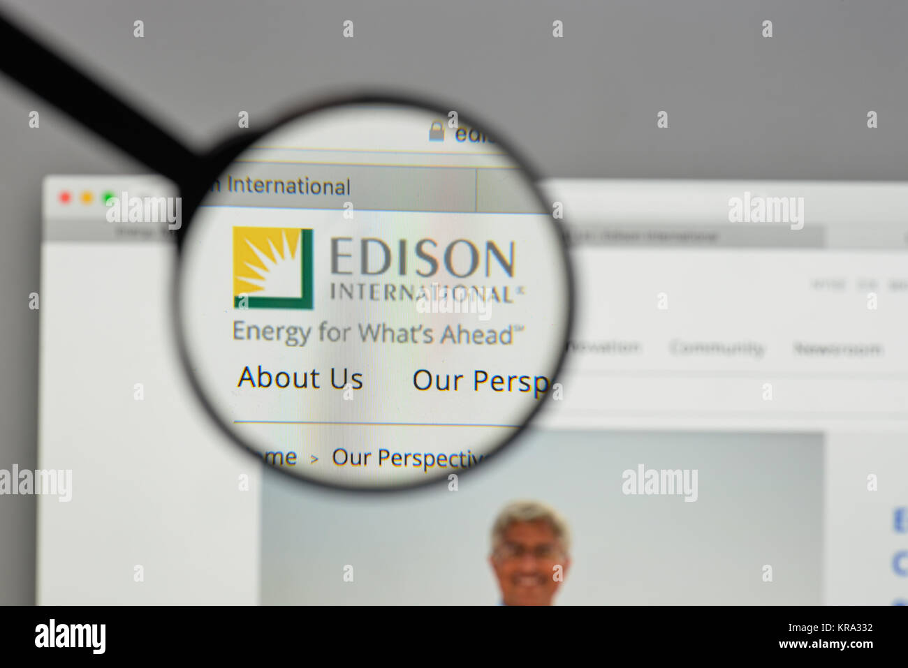 Milan, Italy - August 10, 2017: Edison International logo on the ...