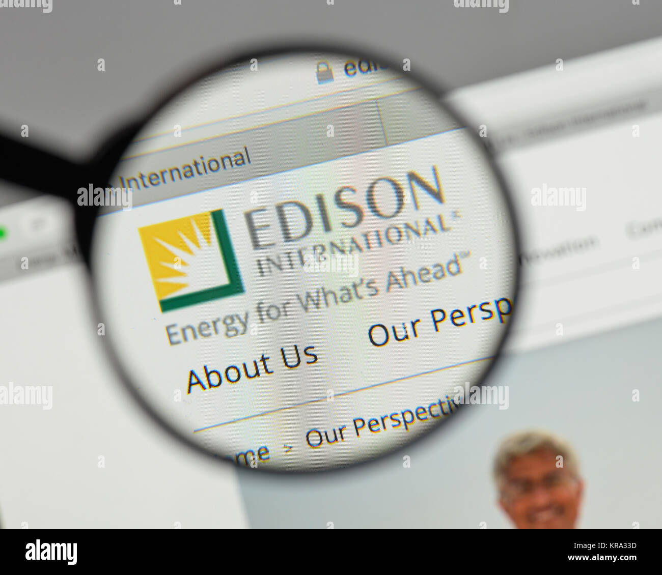 Milan, Italy - August 10, 2017: Edison International logo on the ...