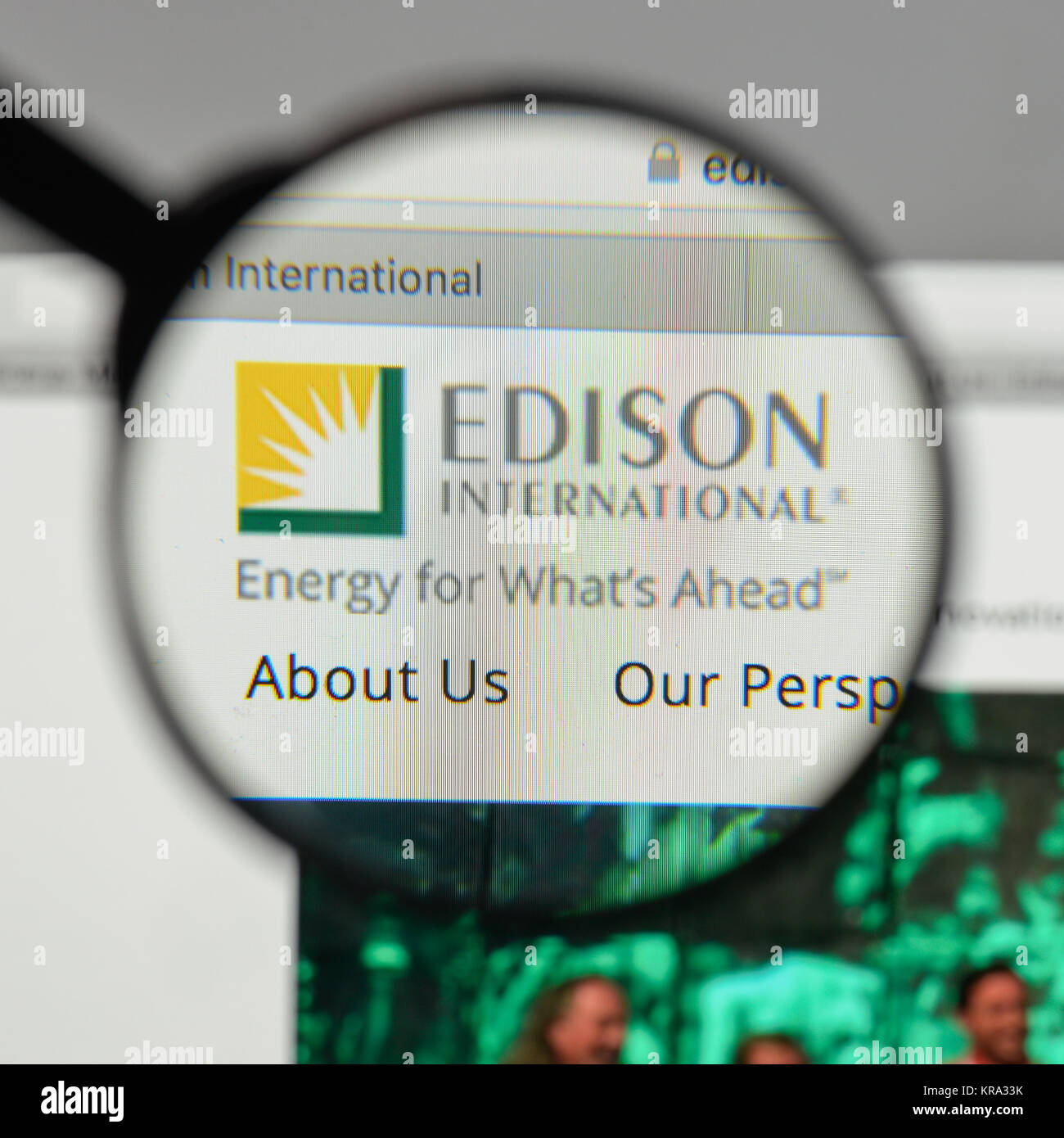Milan, Italy - August 10, 2017: Edison International logo on the ...