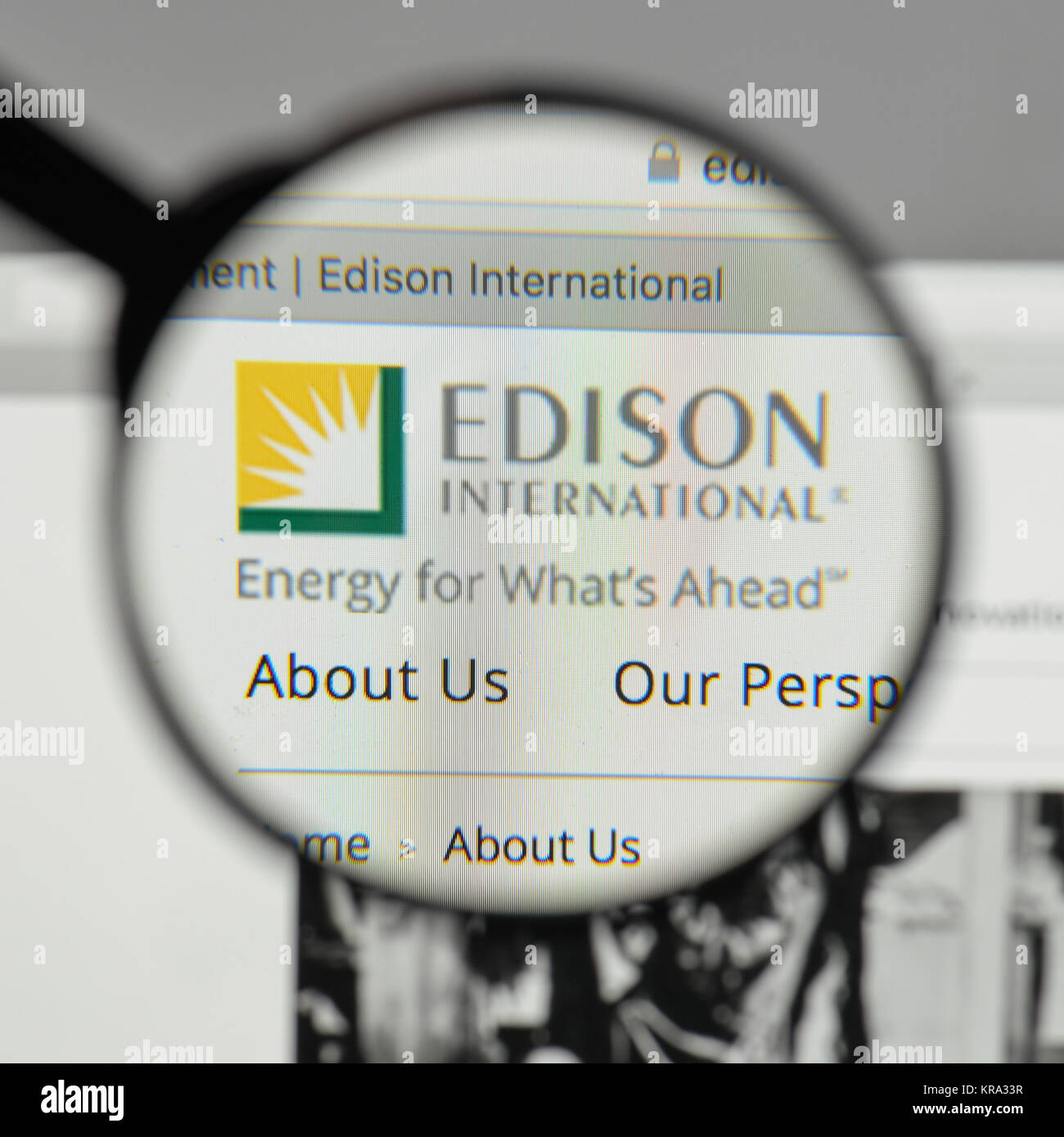 Milan, Italy - August 10, 2017: Edison International logo on the ...