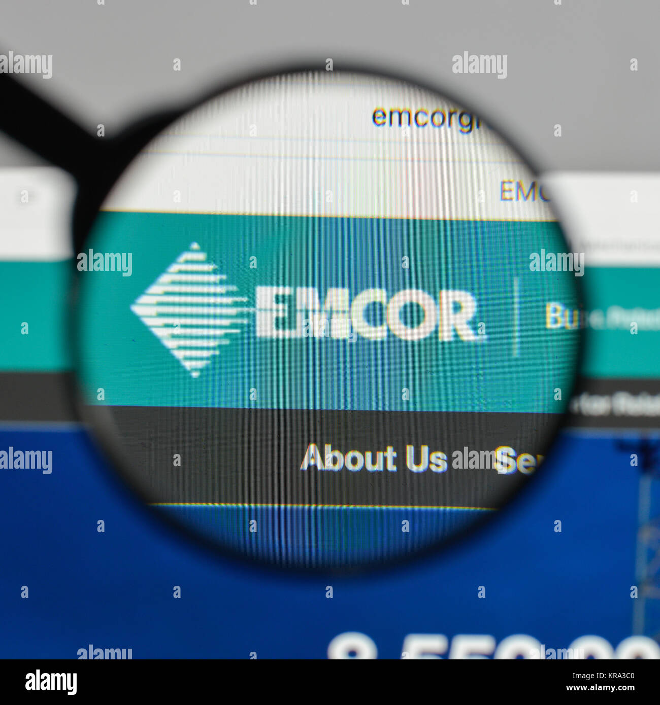 Milan, Italy - August 10, 2017: EMCOR Group logo on the website ...