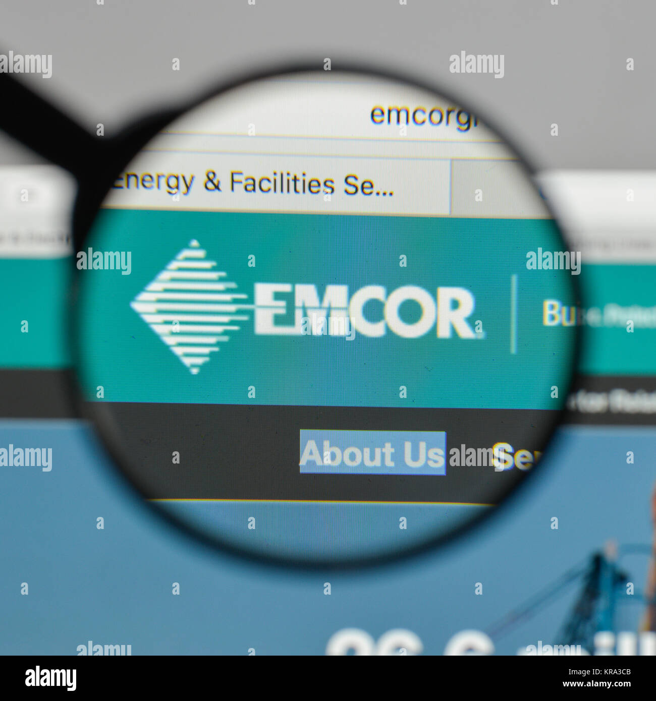 Milan, Italy - August 10, 2017: EMCOR Group logo on the website ...