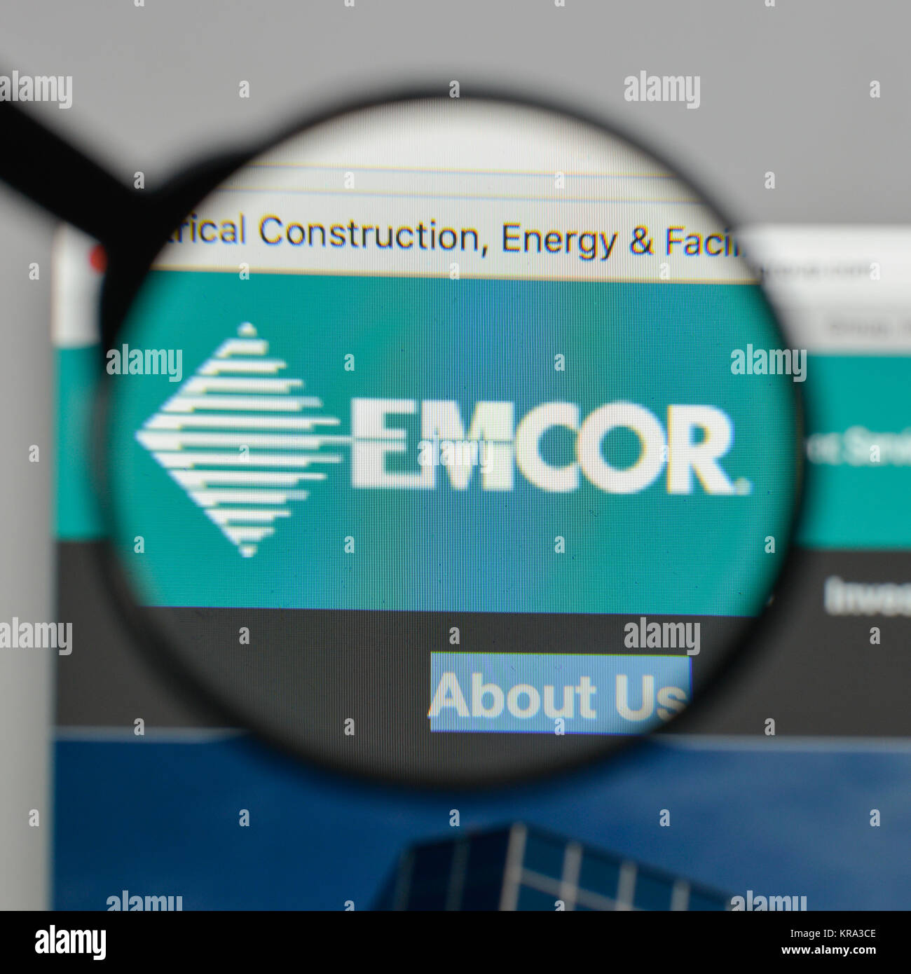 Milan, Italy - August 10, 2017: EMCOR Group logo on the website ...
