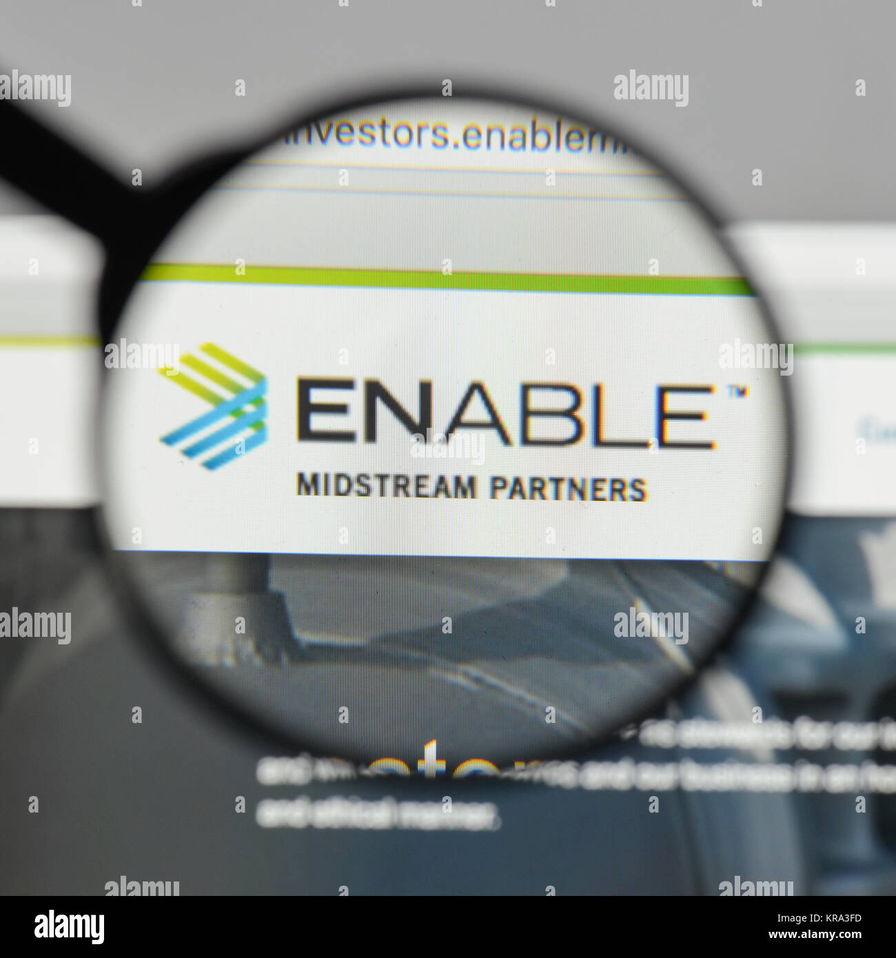 Milan, Italy - August 10, 2017: Enable Midstream Partners logo on the ...
