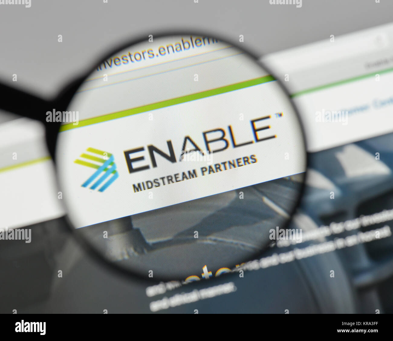 Milan, Italy - August 10, 2017: Enable Midstream Partners logo on the ...