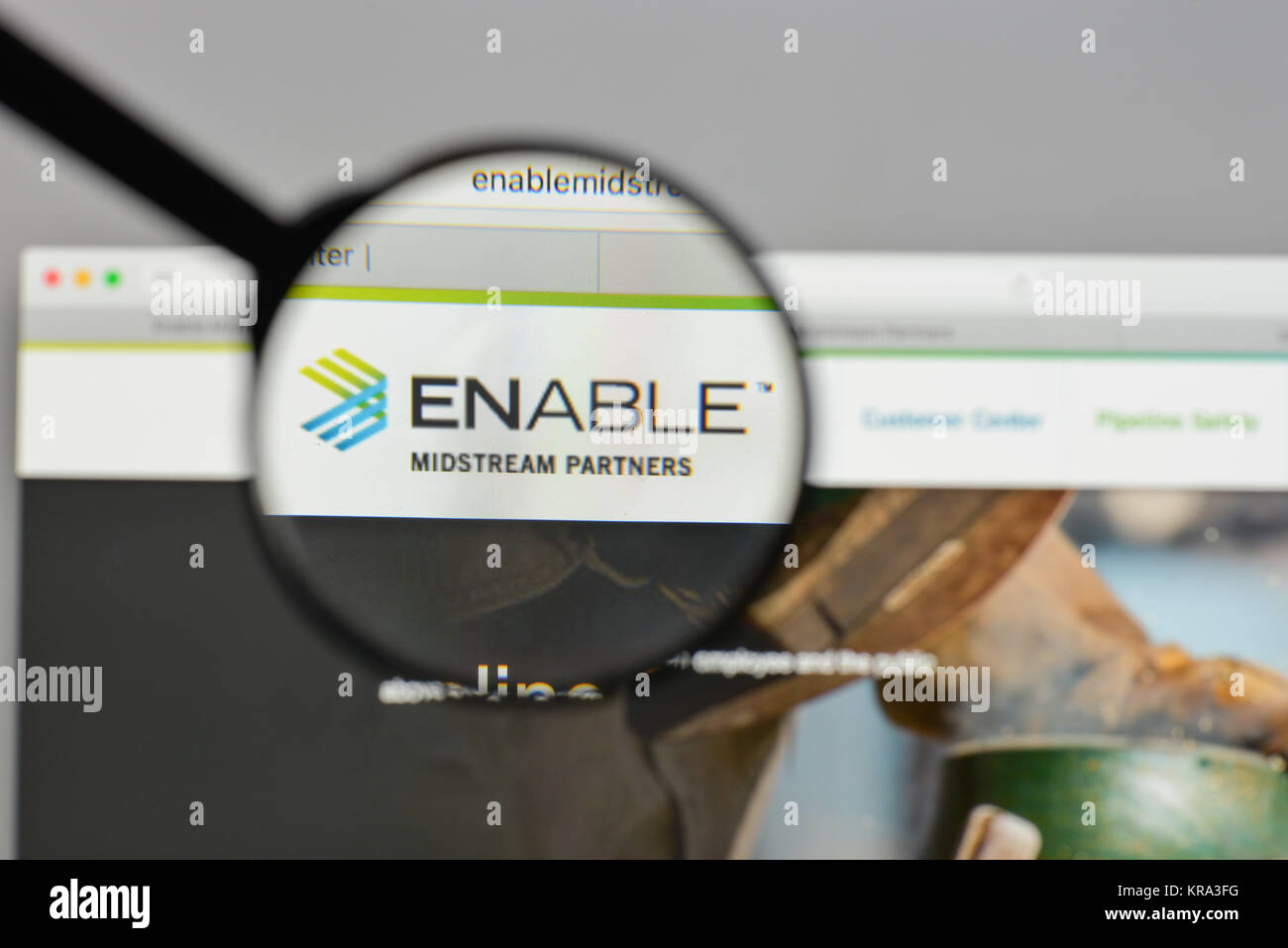 Milan, Italy - August 10, 2017: Enable Midstream Partners logo on the ...