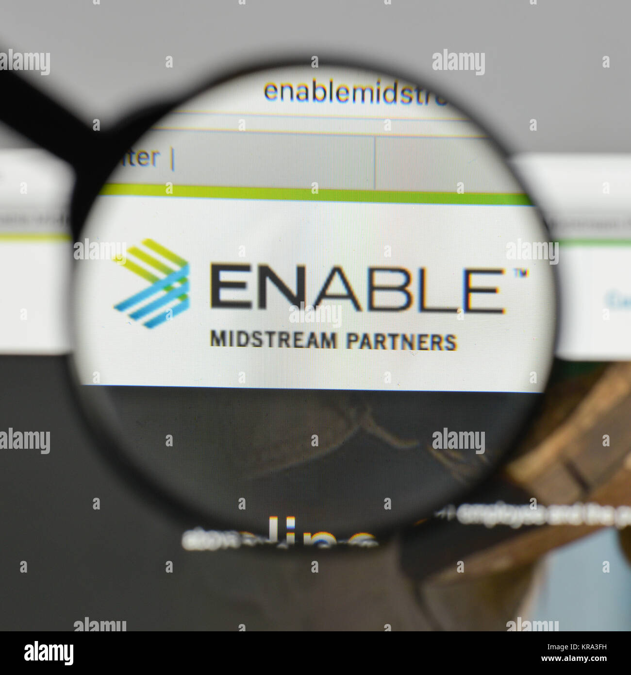 Milan, Italy - August 10, 2017: Enable Midstream Partners logo on the ...