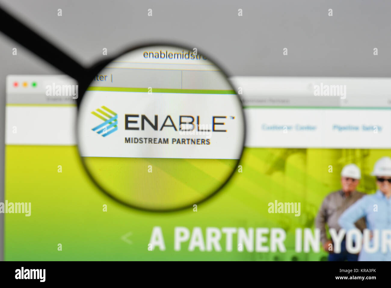 Milan, Italy - August 10, 2017: Enable Midstream Partners logo on the ...