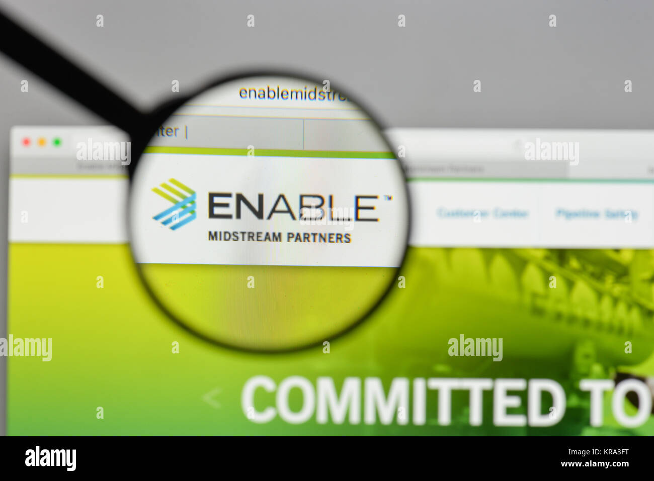 Milan, Italy - August 10, 2017: Enable Midstream Partners logo on the ...