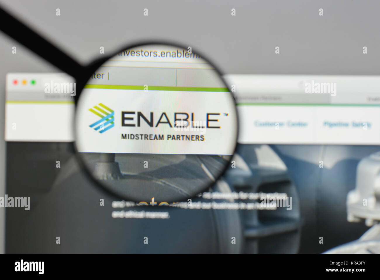 Milan, Italy - August 10, 2017: Enable Midstream Partners logo on the ...