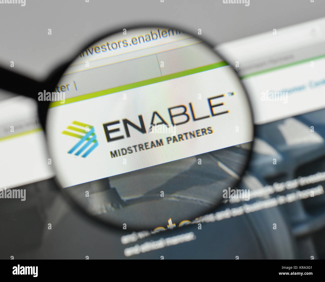 Milan, Italy - August 10, 2017: Enable Midstream Partners logo on the ...