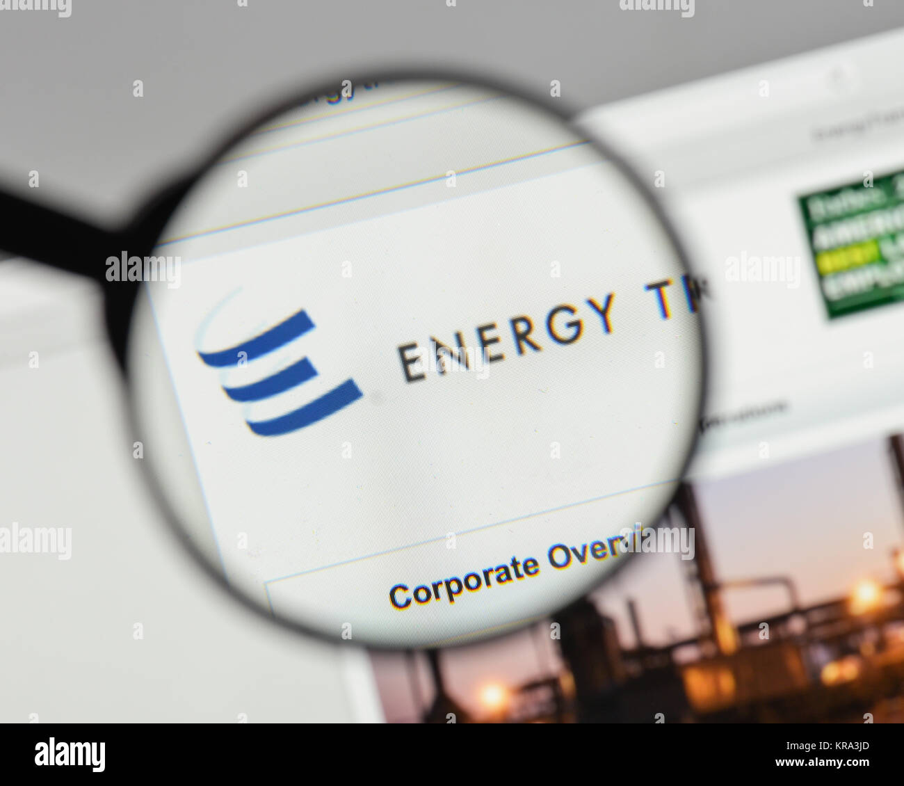 Milan, Italy - August 10, 2017: Energy Transfer Equity logo on the ...