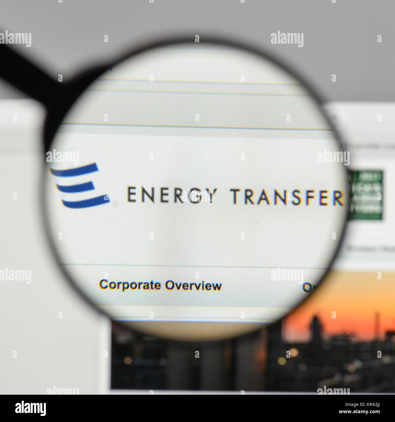 Milan, Italy - August 10, 2017: Energy Transfer Equity logo on the ...