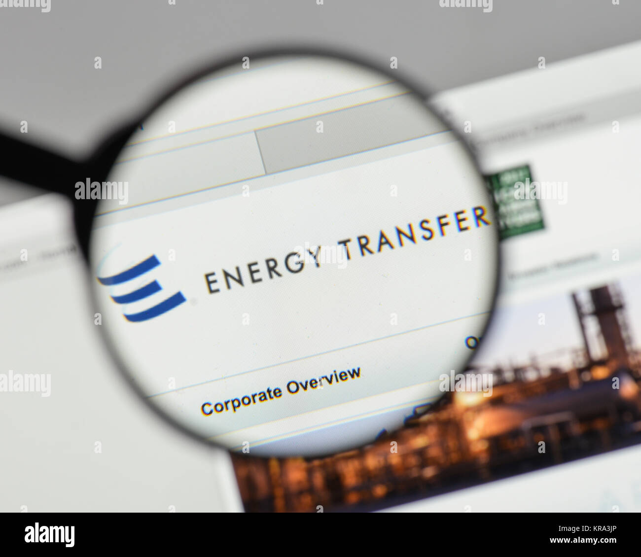 Milan, Italy - August 10, 2017: Energy Transfer Equity logo on the ...