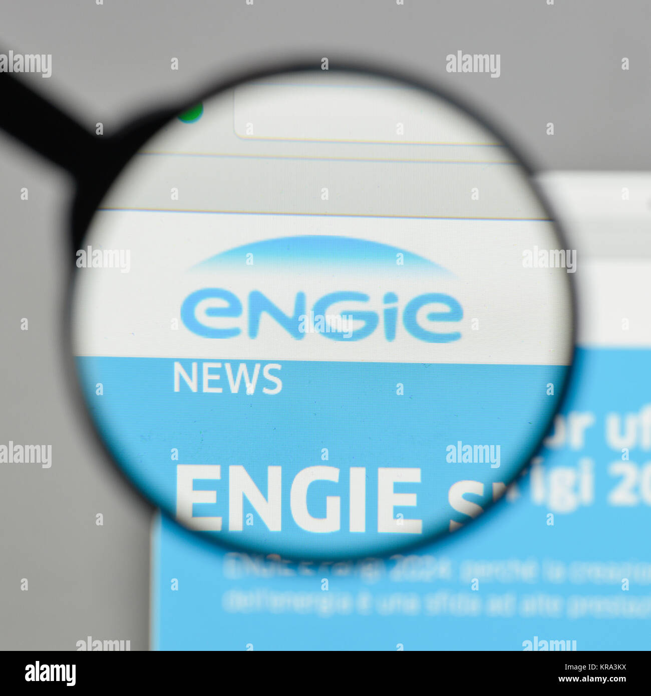 Milan, Italy - August 10, 2017: Engie logo on the website homepage ...