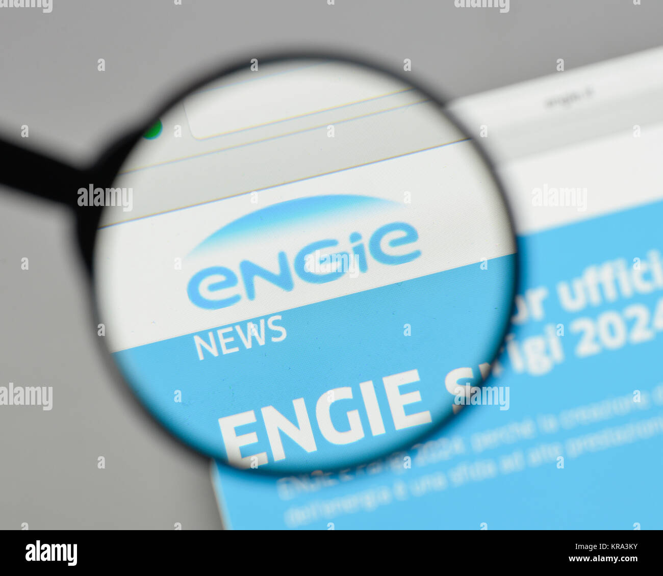 Milan, Italy - August 10, 2017: Engie logo on the website homepage ...