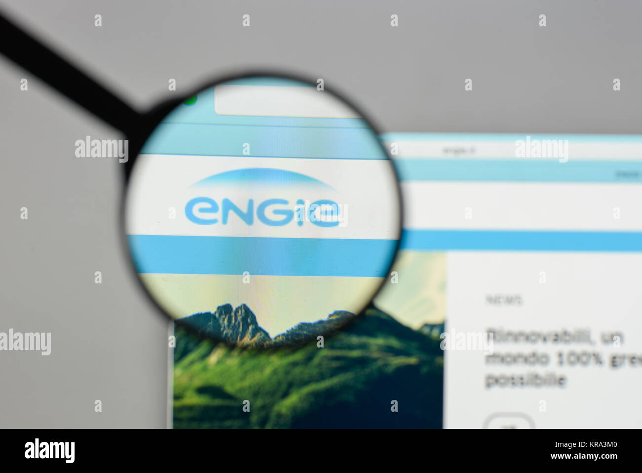 Milan, Italy - August 10, 2017: Engie logo on the website homepage ...