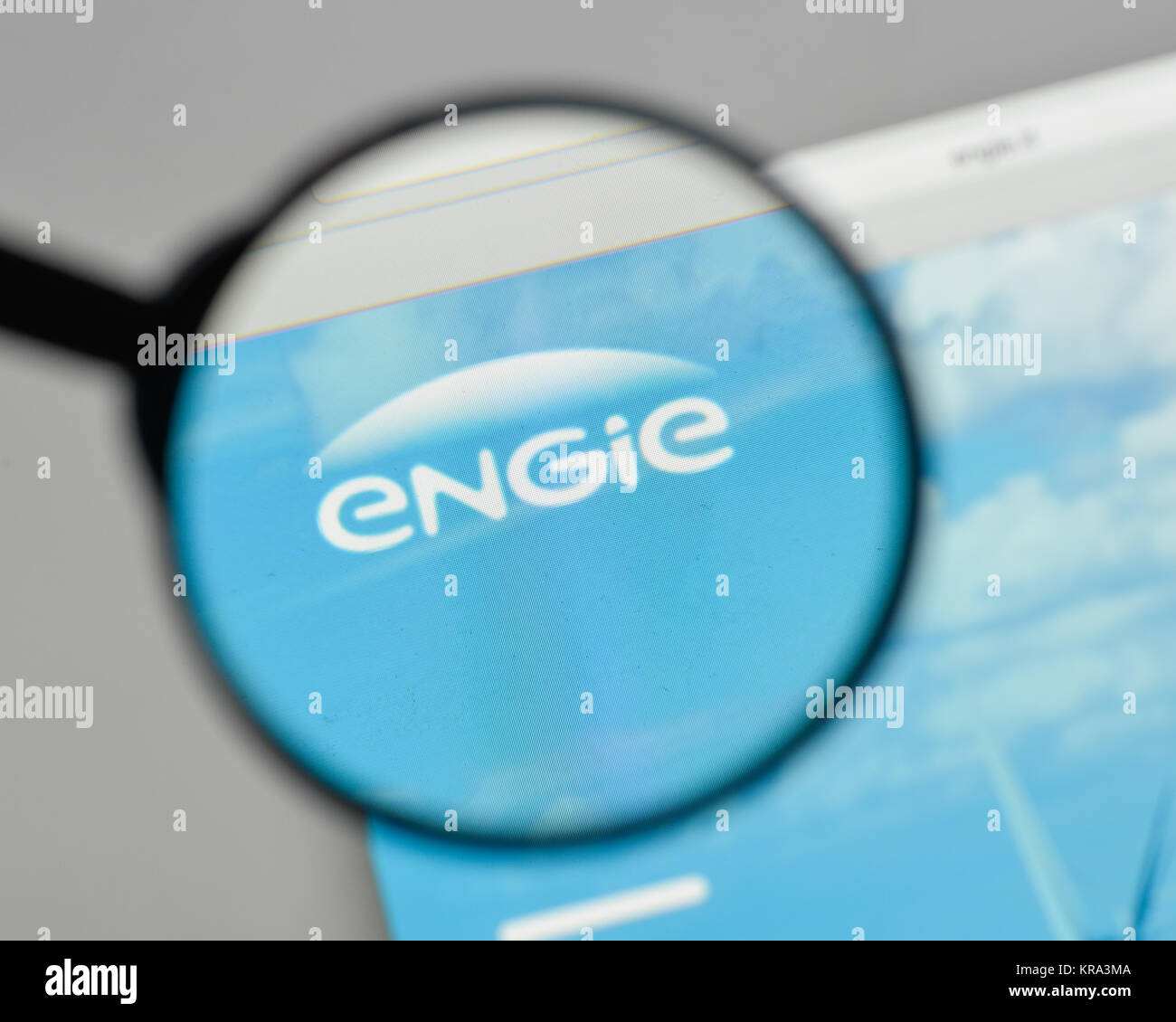 Milan, Italy - August 10, 2017: Engie logo on the website homepage ...