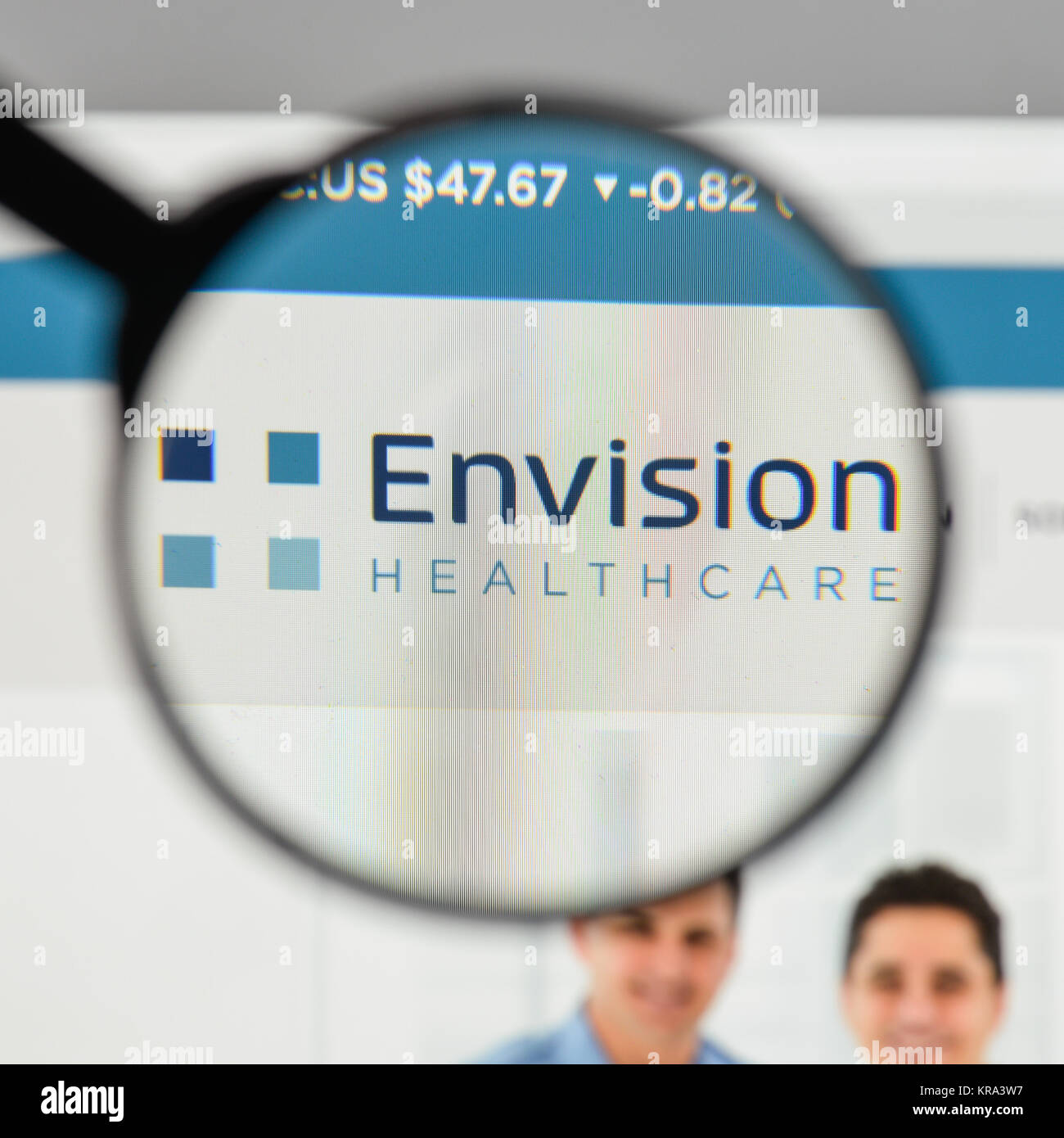 Milan, Italy - August 10, 2017: Envision Healthcare logo on the website ...