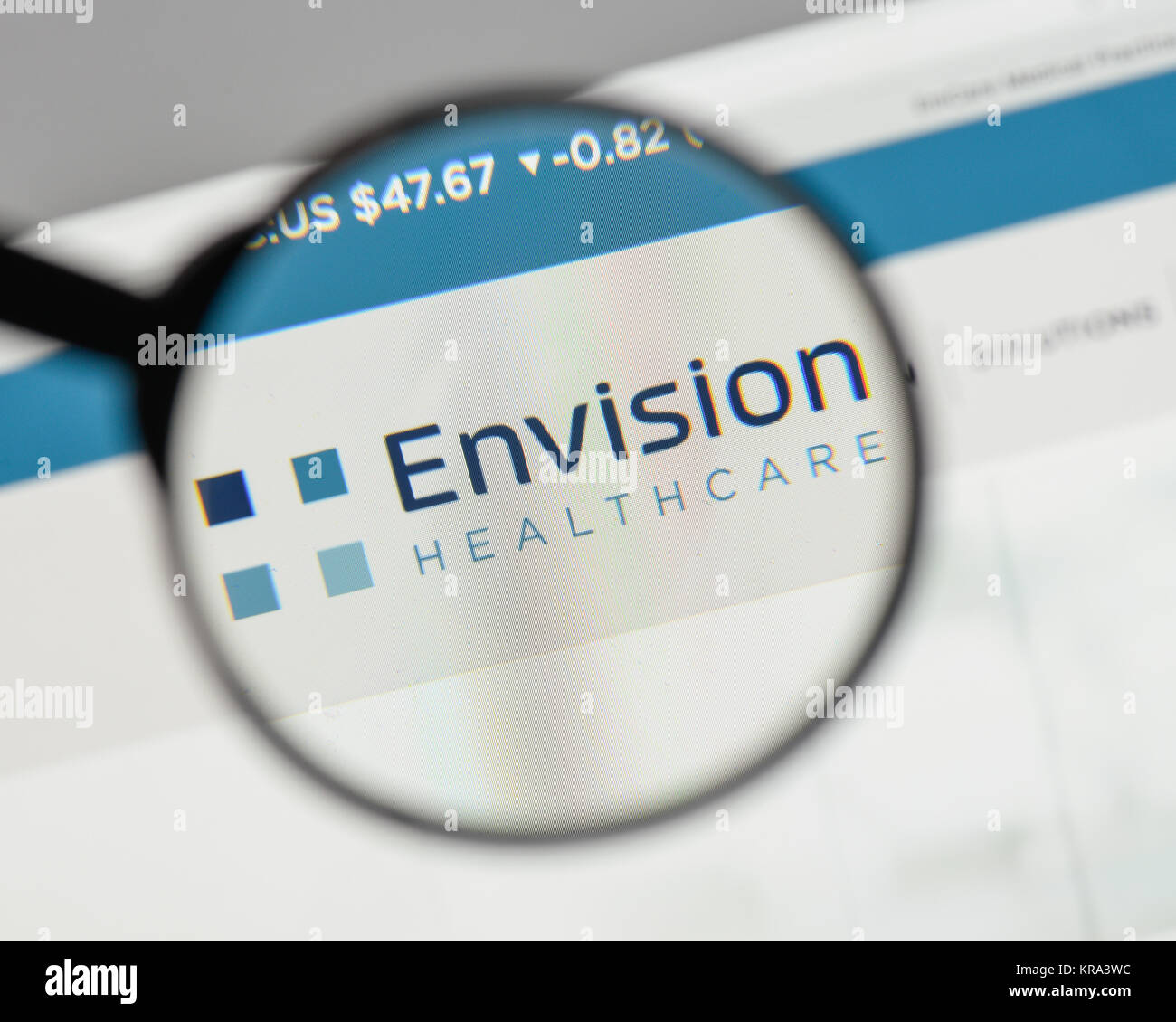 Milan, Italy - August 10, 2017: Envision Healthcare logo on the website ...