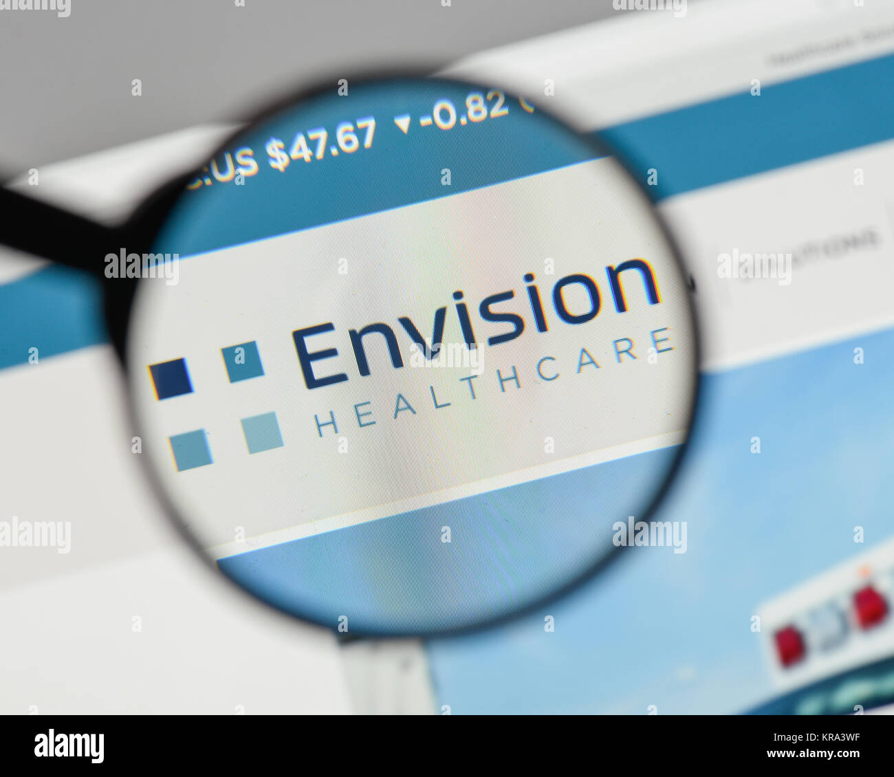 Milan, Italy - August 10, 2017: Envision Healthcare logo on the website ...