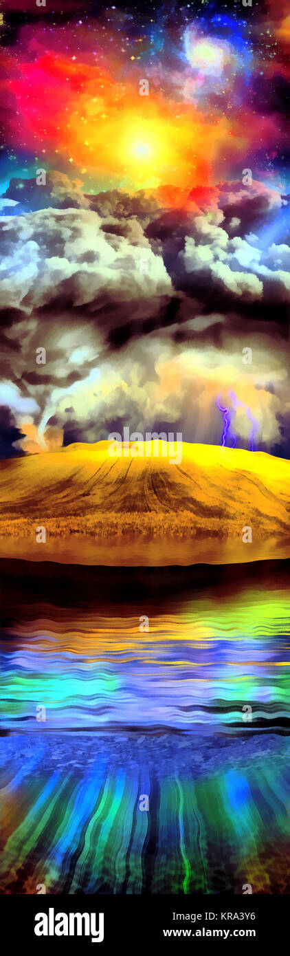 Vivid Landscape Oil Painting Stock Photo - Alamy