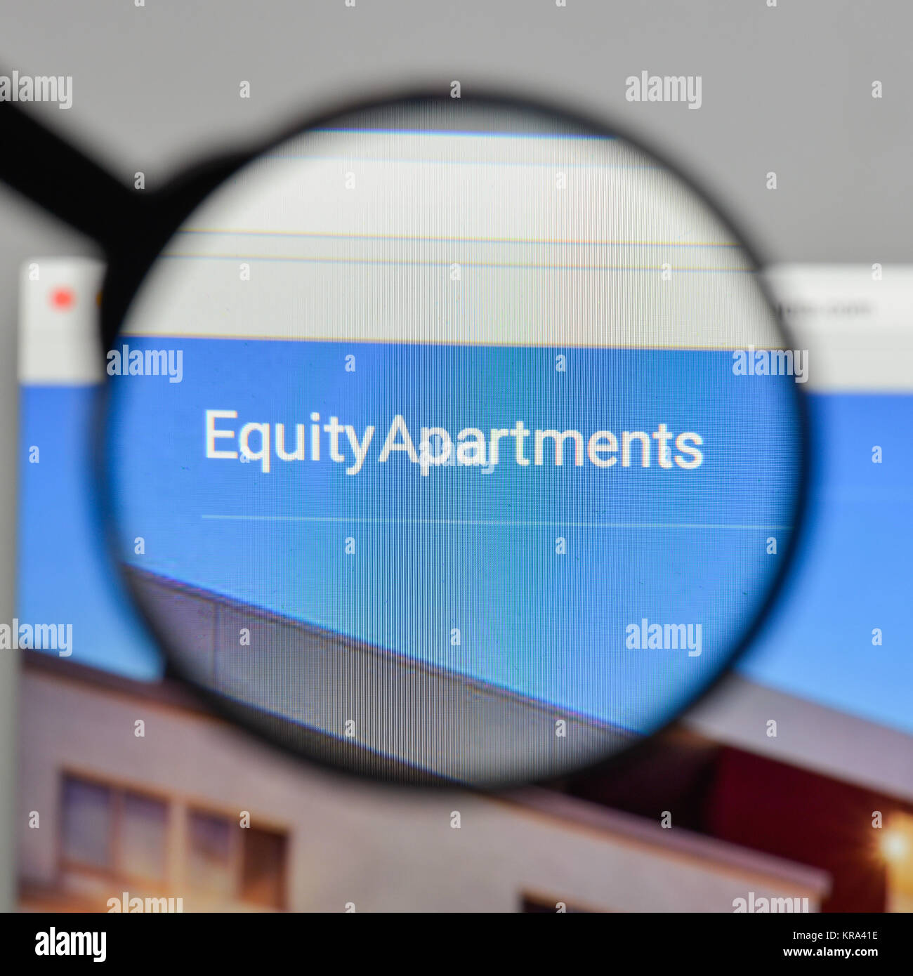 Milan, Italy - August 10, 2017: Equity Residential logo on the website ...